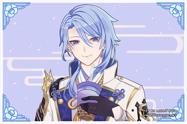 Genshin Ayato Postcard [Night Owl] – IllustCafe